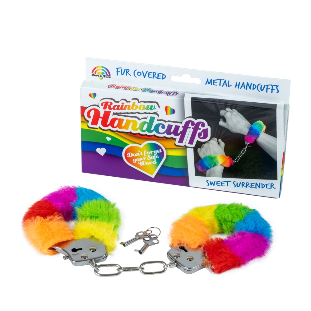 Rainbow Furry Handcuffs - Spencer and Fleetwood